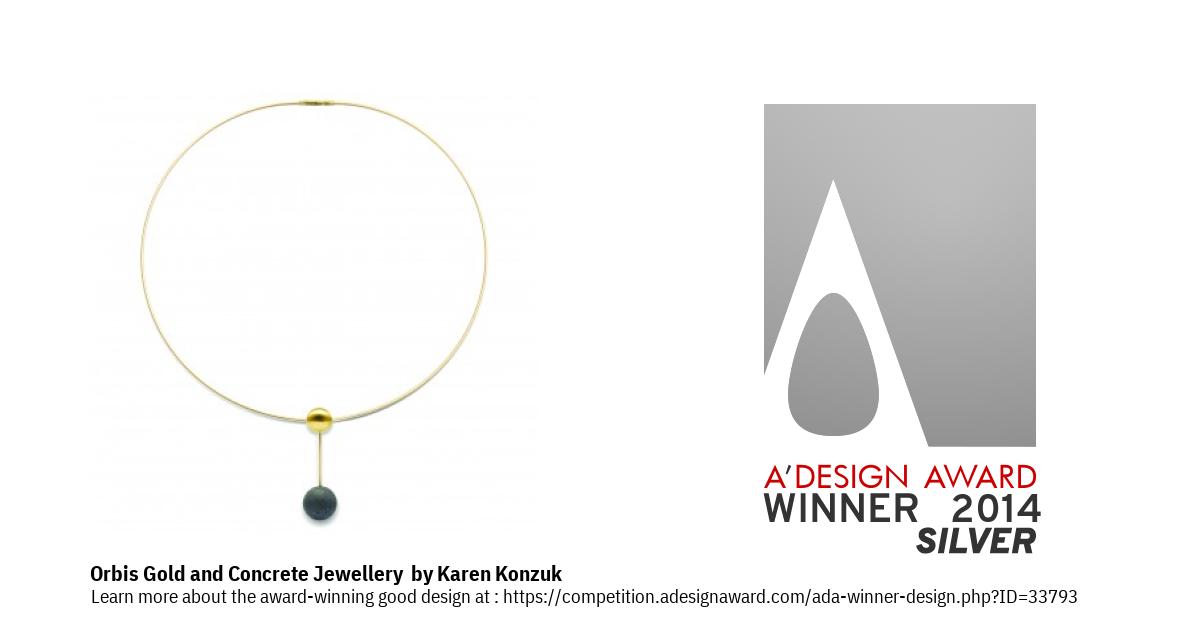 Orbis Gold and Concrete Jewellery Necklace by Karen Konzuk